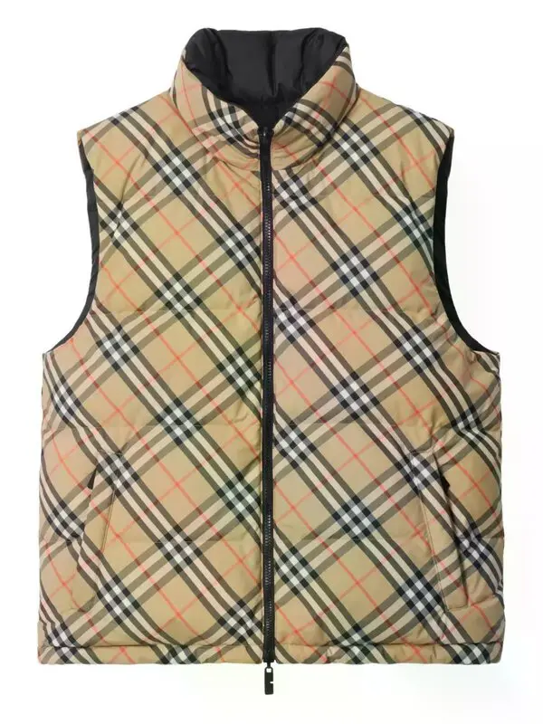 Burberry Reversible Check Puffer Gilet - Black