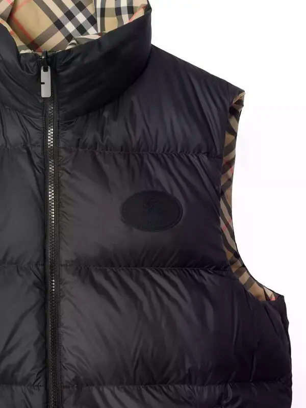 Burberry Reversible Check Puffer Gilet - Black
