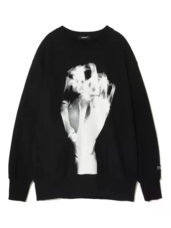 UNDERCOVERISM Graphic-print Cotton Sweatshirt - Black