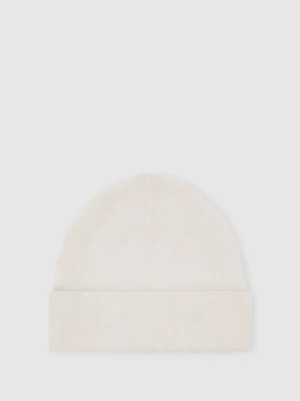 REISS Alba Cashmere Beanie - Cream