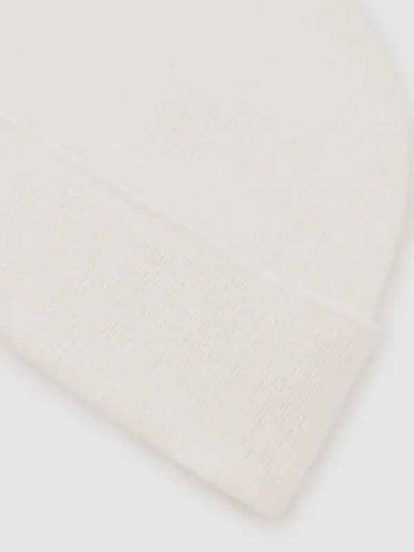REISS Alba Cashmere Beanie - Cream