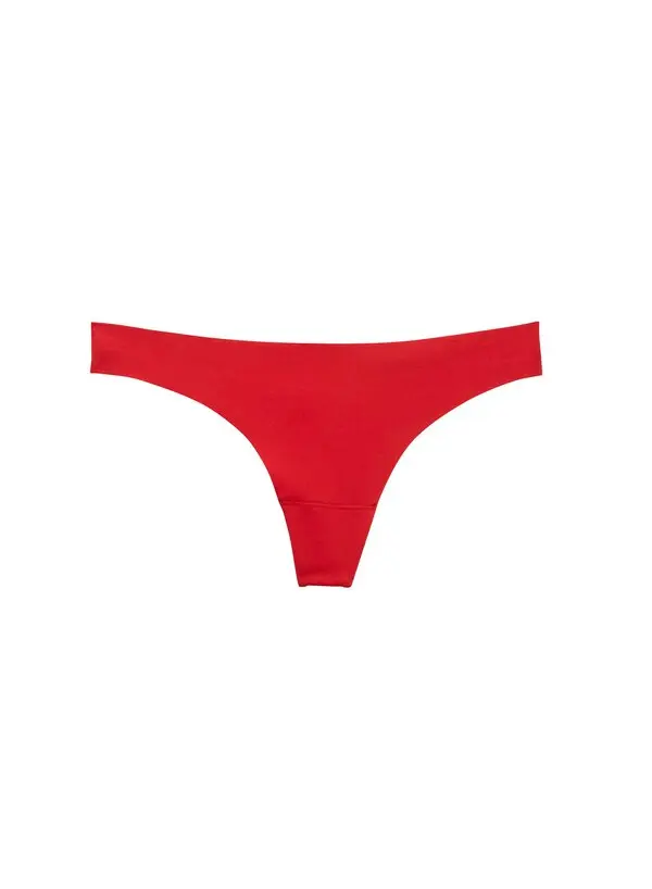 Fleur Du Mal Le Stretch Micro Thong - Rouge