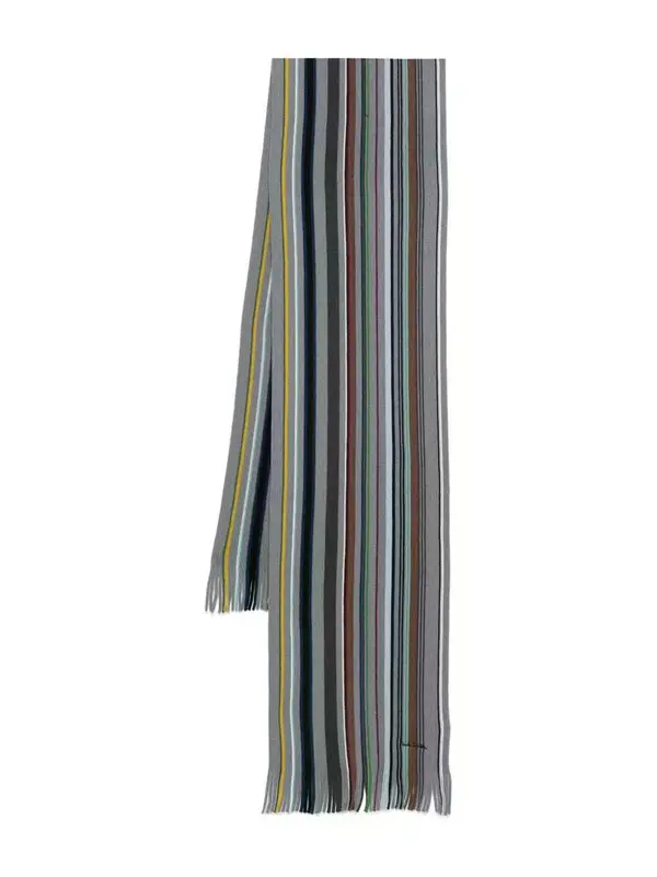 Paul Smith Striped Scarf - Grey