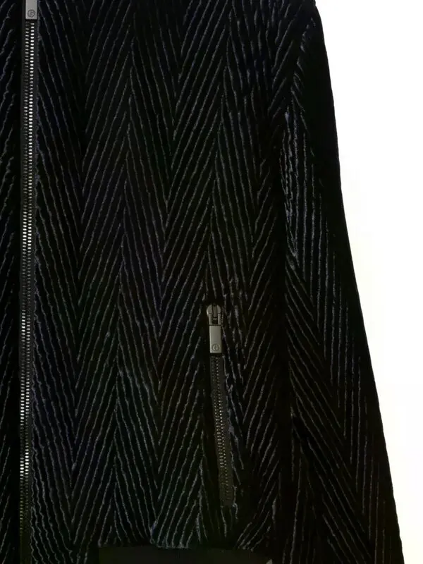 Giorgio Armani Herringbone-pattern Hooded Jacket
