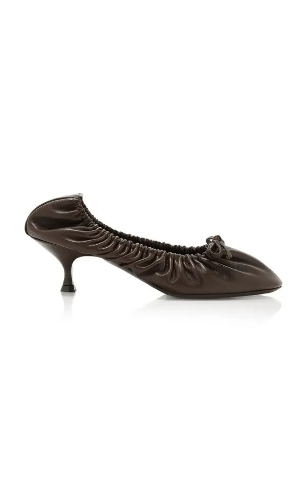 HERBERT LEVINE Gather Around Leather Pumps - Brown