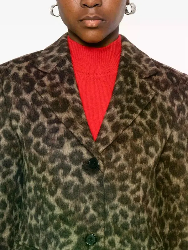 THELAURENT Leopard-print Single-breasted Coat