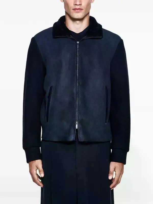 Giorgio Armani High-neck Bomber Jacket - Black