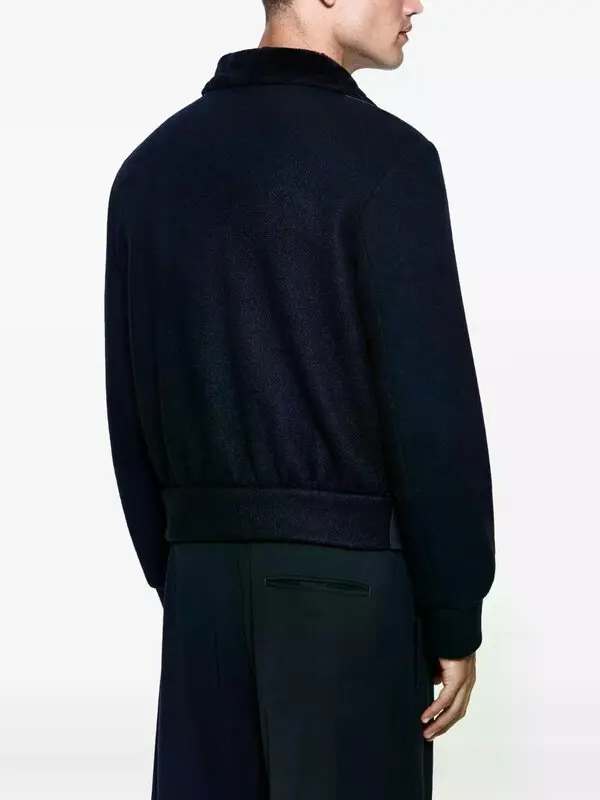 Giorgio Armani High-neck Bomber Jacket - Black