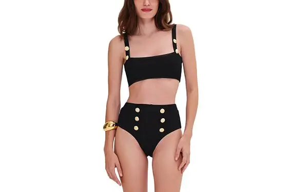 PatBO Merian Knit High Waisted Bikini Bottom