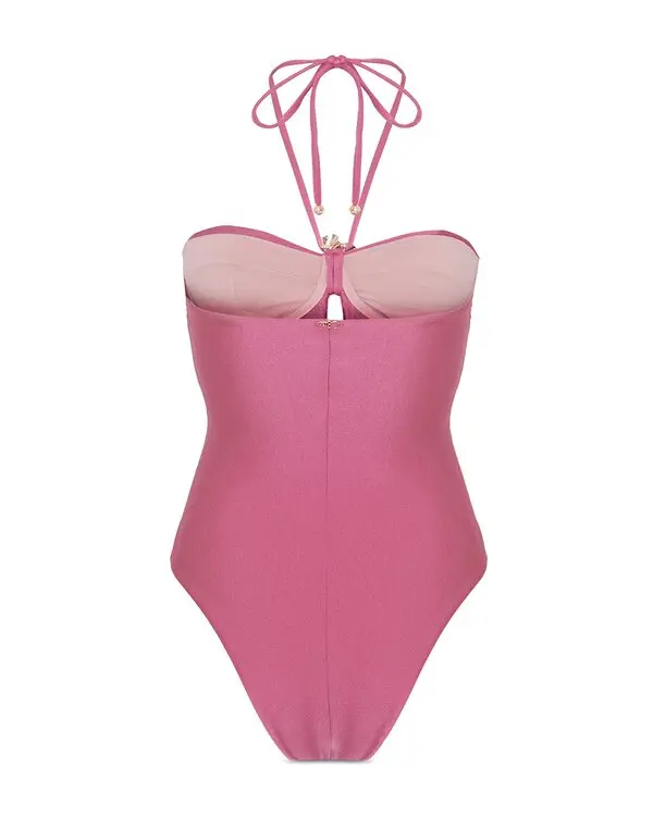 PatBO Seashell Halterneck One Piece Swimsuit