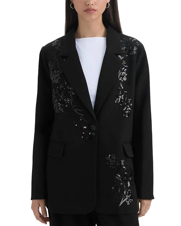 NVLT Sequin Embellished Blazer - Black