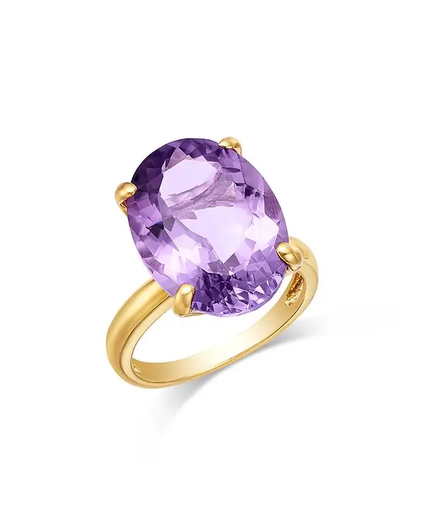 Bloomingdale'S 14k Yellow Gold Ring With Rose Amethyst - Amethyst/gold
