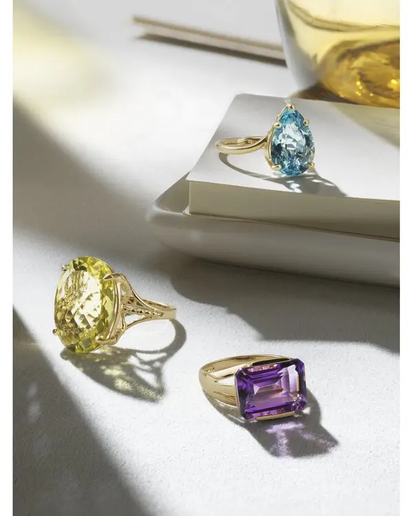 Bloomingdale'S 14k Yellow Gold Sky Topaz Pear Ring