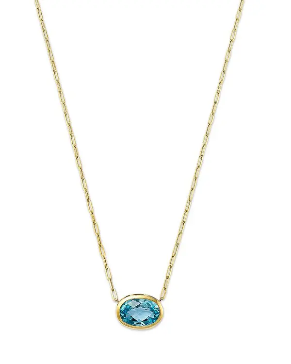 Bloomingdale'S Topaz Pendant Necklace In 14k Yellow Gold - Gold/topaz