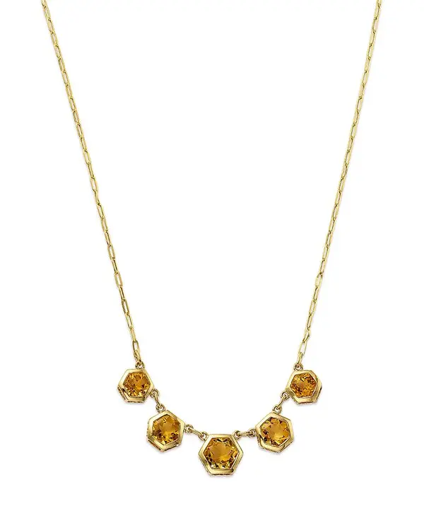 Bloomingdale'S Citrine Five Stone Collar Necklace - Gold