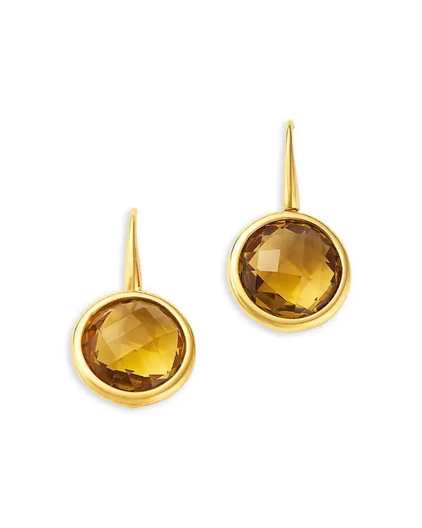 Bloomingdale'S Drop Earrings In 14k Yellow Gold - Honey Quartz/gold
