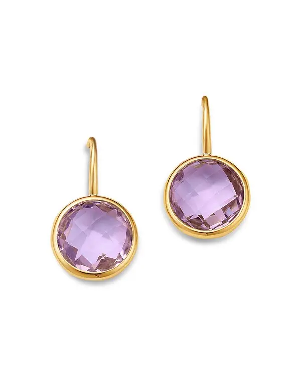 Bloomingdale'S Rose Amethyst Bezel Drop Earrings - Pink/gold