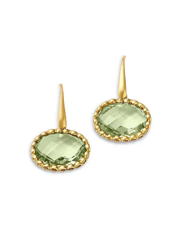 Bloomingdale'S Prasiolite Oval Drop Earrings - Gold/prasiolite