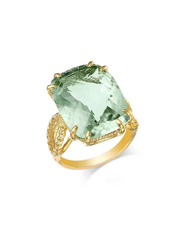 Bloomingdale'S 14k Yellow Gold Ring With Prasiolite - Gold/prasiolite