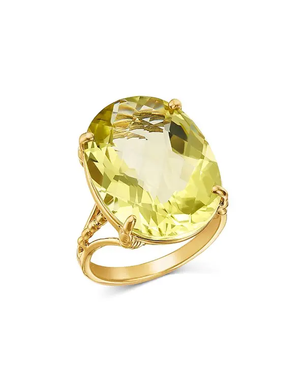 Bloomingdale'S Lemon Quartz Oval Ring - Gold/prasiolite