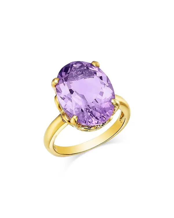 Bloomingdale'S Oval Cut Rose Amethyst Ring - Amethyst/gold