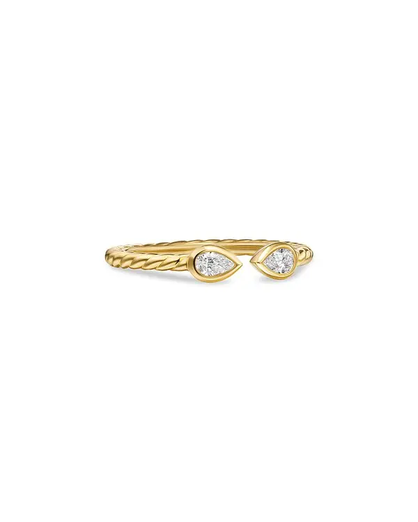 David Yurman Petite Modern Renaissance Open Pear Ring - Gold