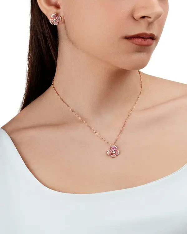 Miseno 18k Ischia Pendant Necklace With Diamonds And Sapphires - Rose Gold