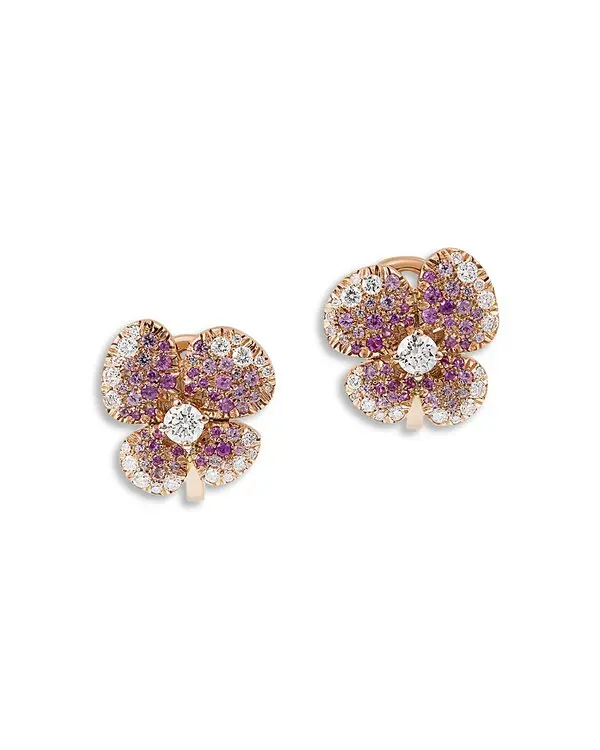Miseno Diamond & Pink Sapphire Ischia Stud Earrings - Rose Gold