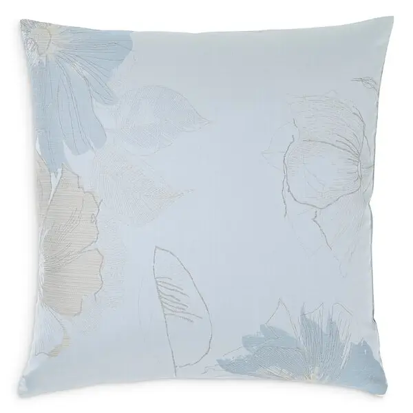 Frette Flower Jacquard Decorative Pillow, 20 X 20 Exclusive - Azure/beige