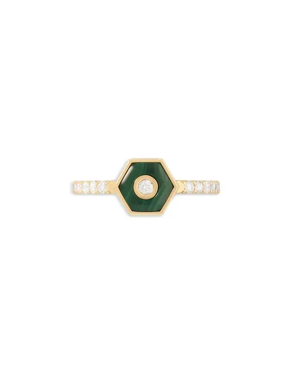 Miseno Diamond & Malachite Baia Stackable Ring