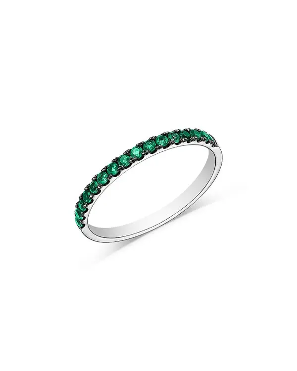 Bloomingdale'S 14k White Gold Stack Ring - Emerald