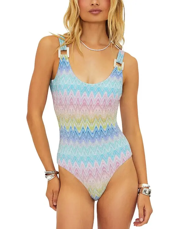 Beach Riot Elina One-piece Swimsuit - Sunset Chevron