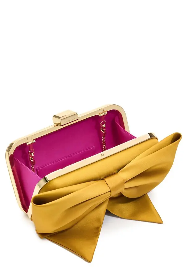 Sachin & Babi Evening Clutch With Bow Detail - Marigold
