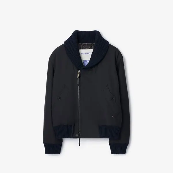 Burberry Wool Blend Bomber Jacket
