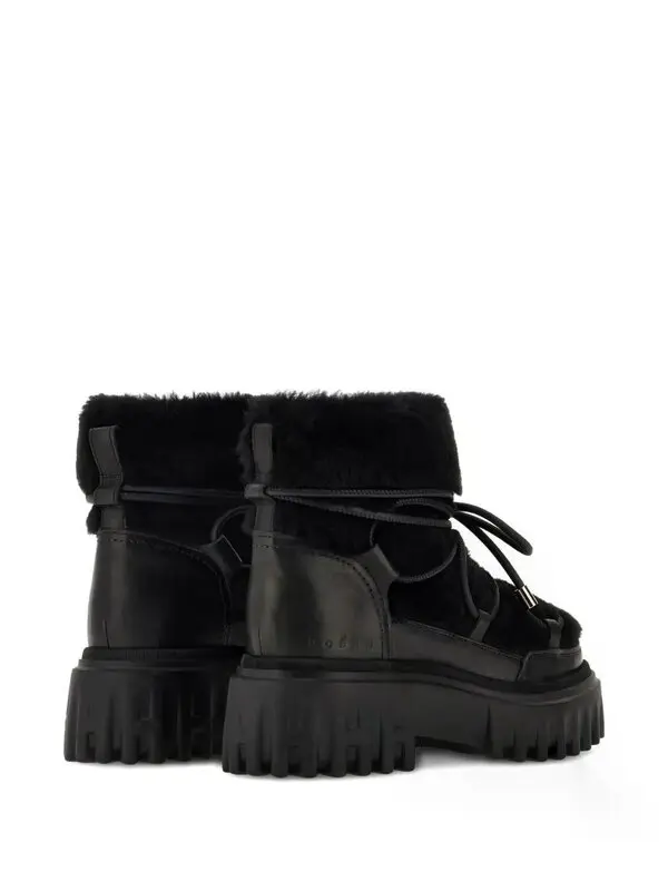 Hogan Fur-trimmed Ankle Boots