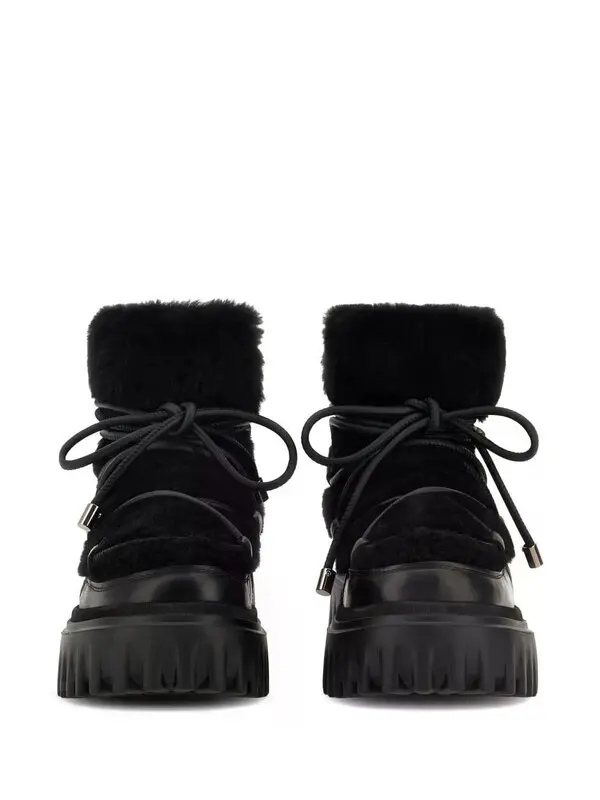 Hogan Fur-trimmed Ankle Boots