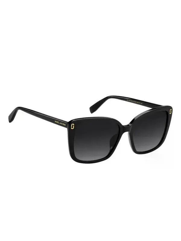 Marc Jacobs Square Frame Sunglasses With Gold Logo Detail - Black