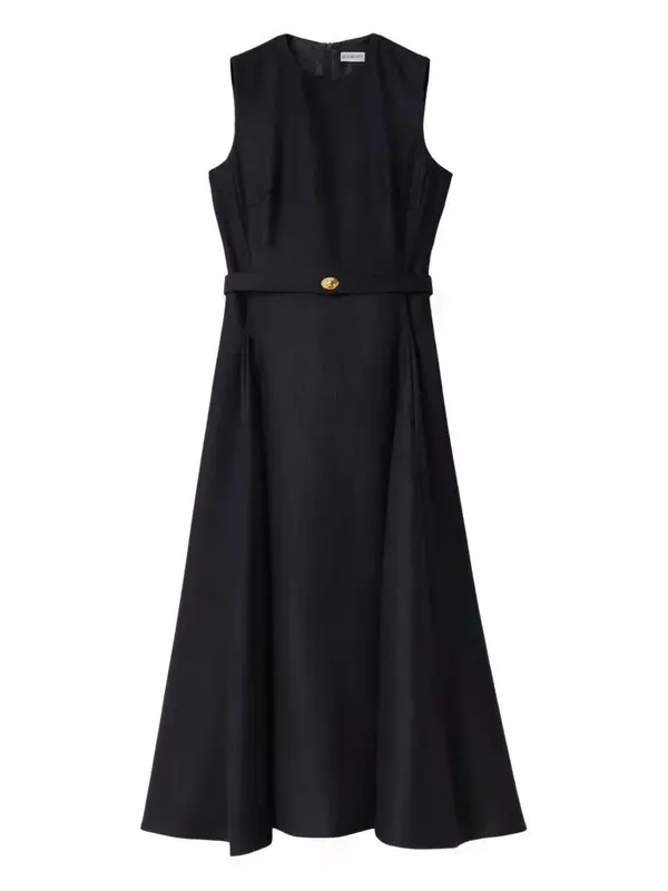 Burberry Check-pattern Belted Midi Dress