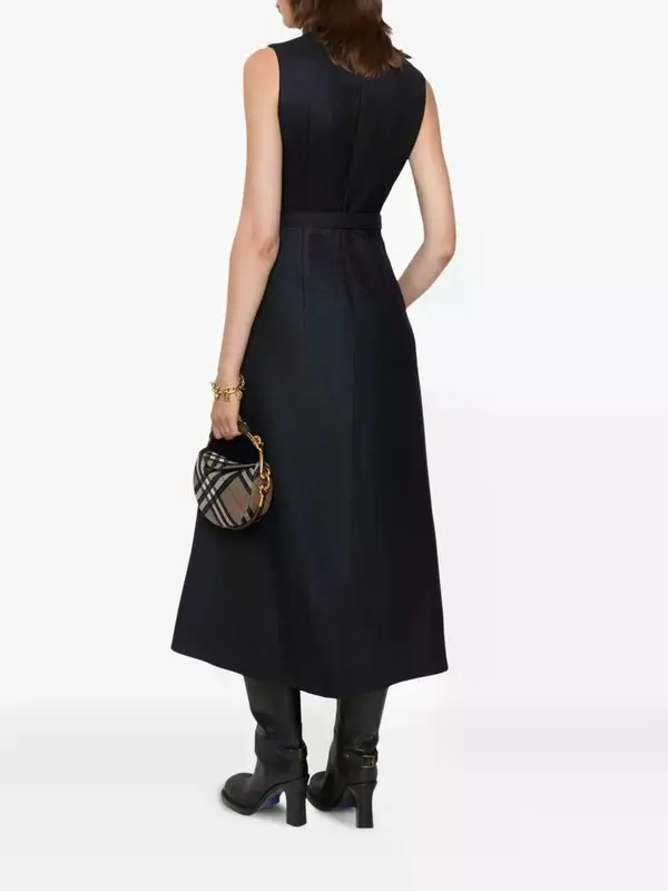 Burberry Check-pattern Belted Midi Dress