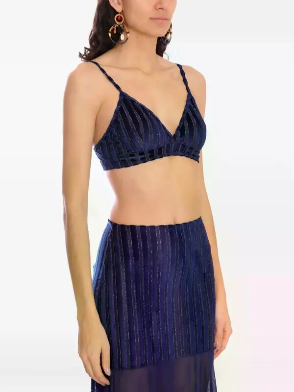 AMIR SLAMA Striped Crop Top