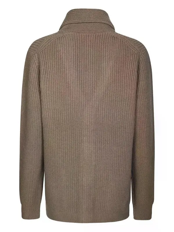 DANIELE FIESOLI Shawl-collar Ribbed Knit Cardigan