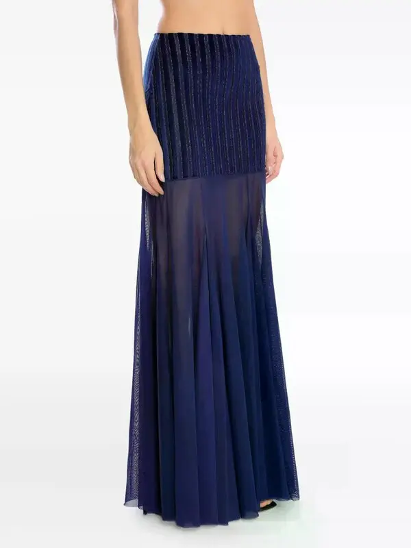 AMIR SLAMA X Astrid Striped-panel Maxi Skirt