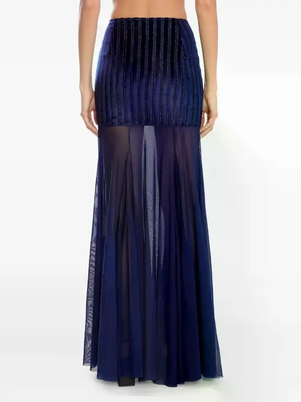 AMIR SLAMA X Astrid Striped-panel Maxi Skirt