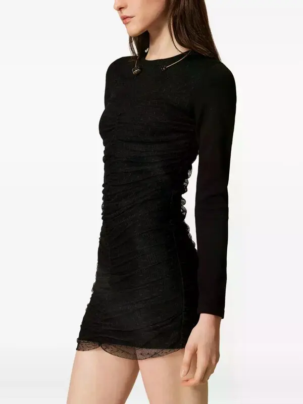TWINSET Tulle-paneled Knitted Dress