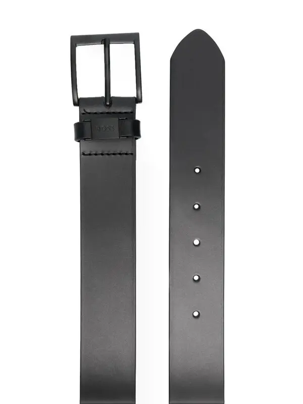 BOSS Leather Belt With Buckle Fastening