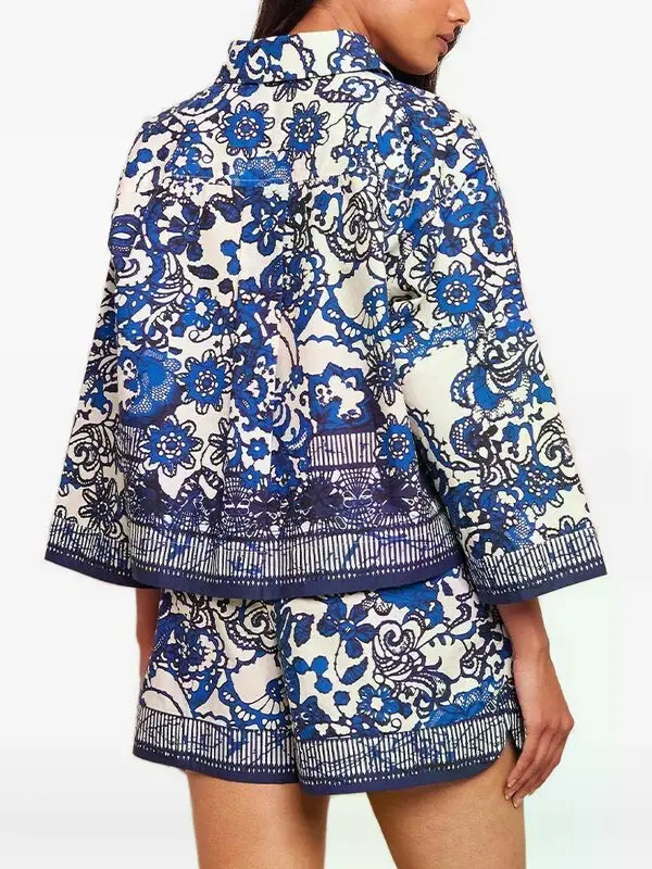 Cara Cara Floral Print Button-up Shirt