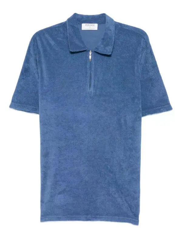 GRAN SASSO Zip-front Polo Shirt