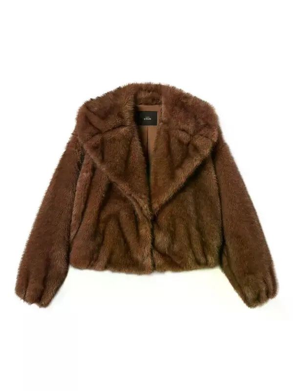 TWINSET Oversized Faux Fur Jacket