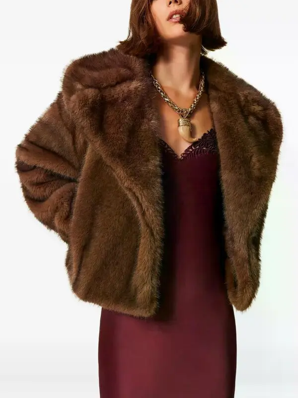 TWINSET Oversized Faux Fur Jacket