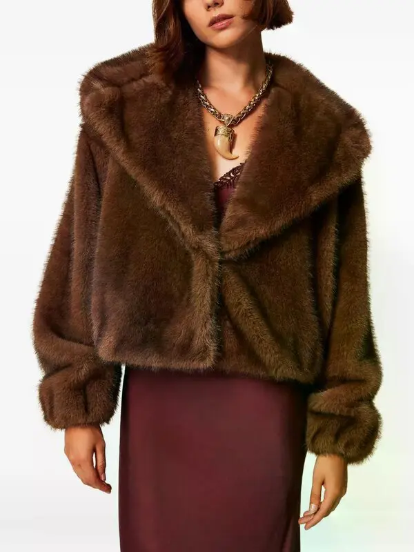 TWINSET Oversized Faux Fur Jacket